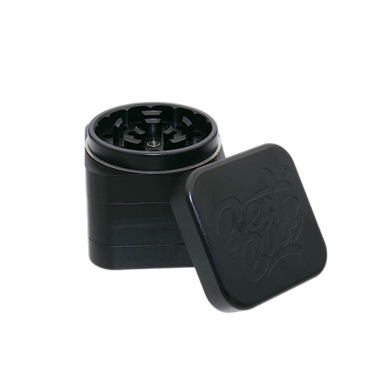 Best Buds The Cube Aluminium Grinder Black – 50mm 4 Layers